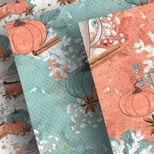 Pumpkin Latte Digital Paper Pack, Thanksgiving Clipart, Autumn Clip Art ...