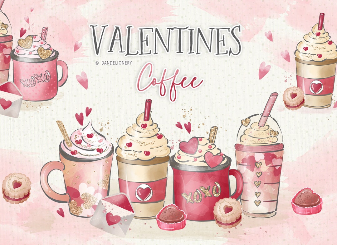 Valentines Coffee Design, Valentine Clipart, Instant Download, Hot ...