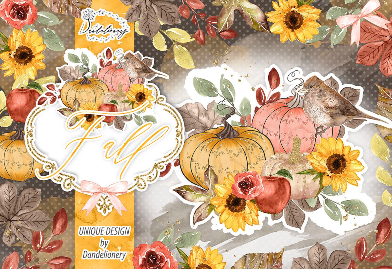 Fall Pumpkin Design Thanksgiving Stickers Autumn Fall Clip - Etsy