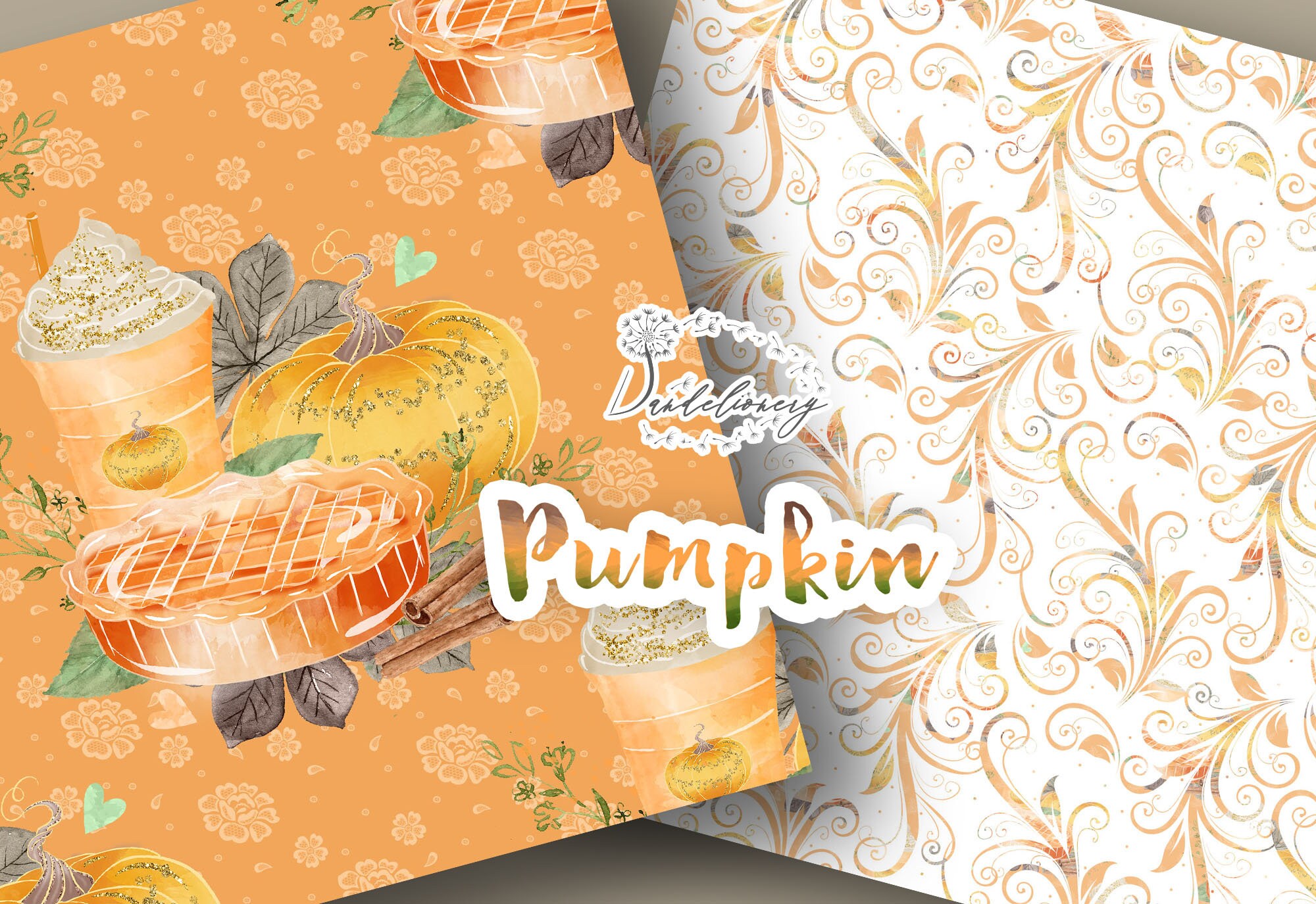 Fall Pumpkin V. Digital Paper Pack Thanksgiving Stickers - Etsy
