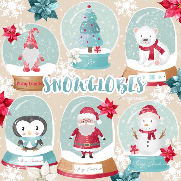 Snow Globes Clipart - Etsy