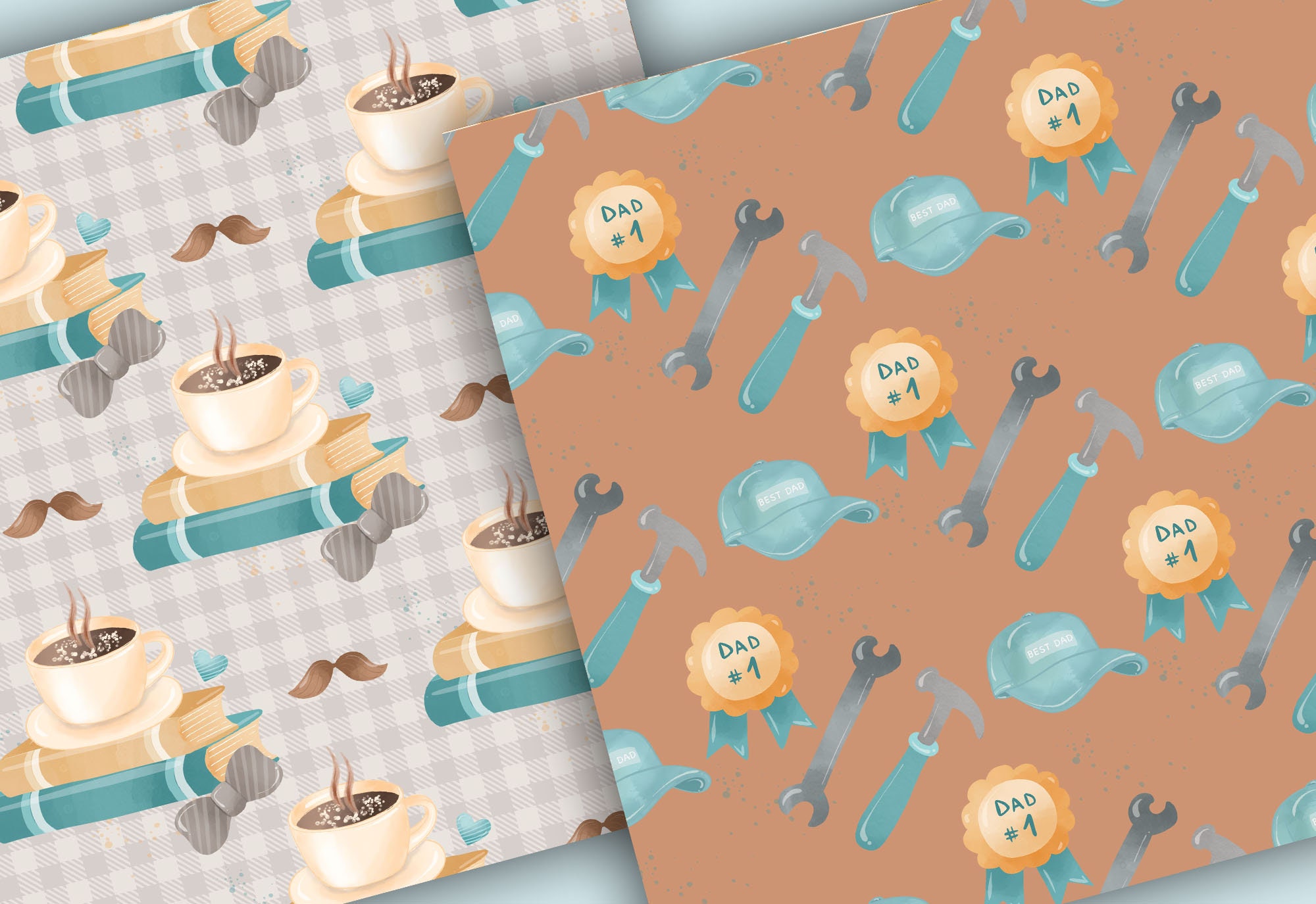 Best Dad Design Digital Paper Pack, Daddy Pattern, Dad, Father's Day ...