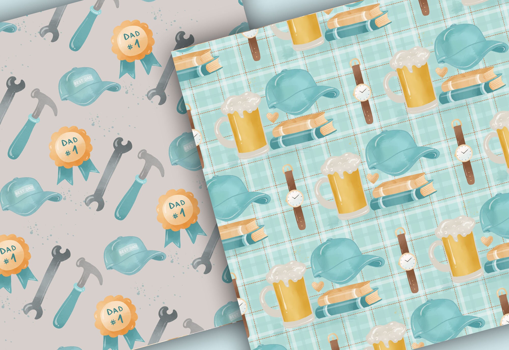 Best Dad Design Digital Paper Pack, Daddy Pattern, Dad, Father's Day ...