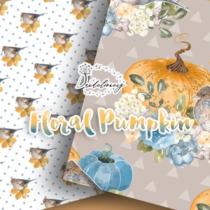 Fall Pumpkin VI. Digital Paper Pack, Thanksgiving Stickers, Autumn ...
