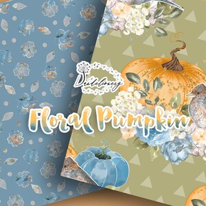Fall Pumpkin VI. Digital Paper Pack, Thanksgiving Stickers, Autumn ...