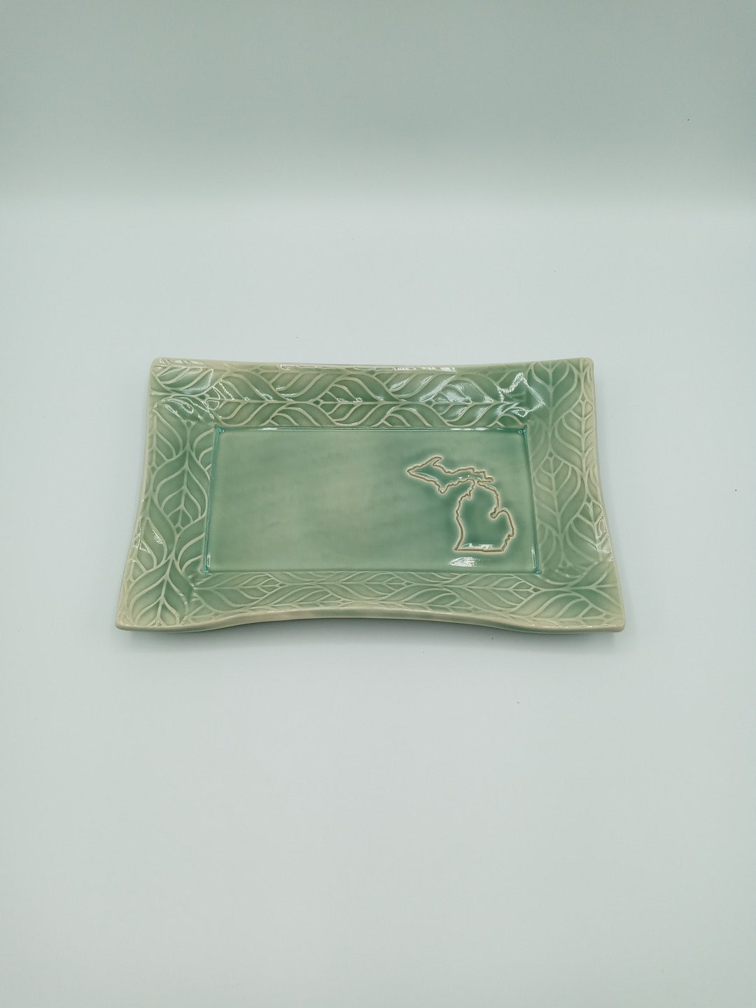 State of Michigan Square Plate - Etsy