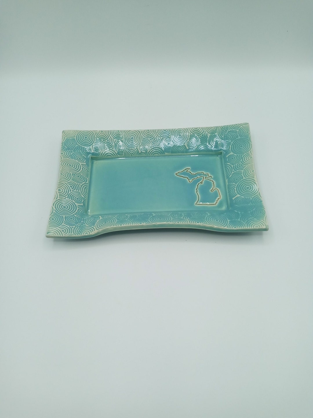 State of Michigan Square Plate - Etsy