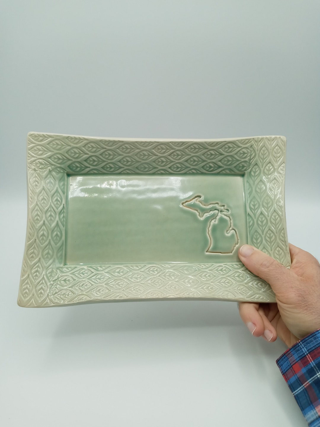 State of Michigan Square Plate - Etsy