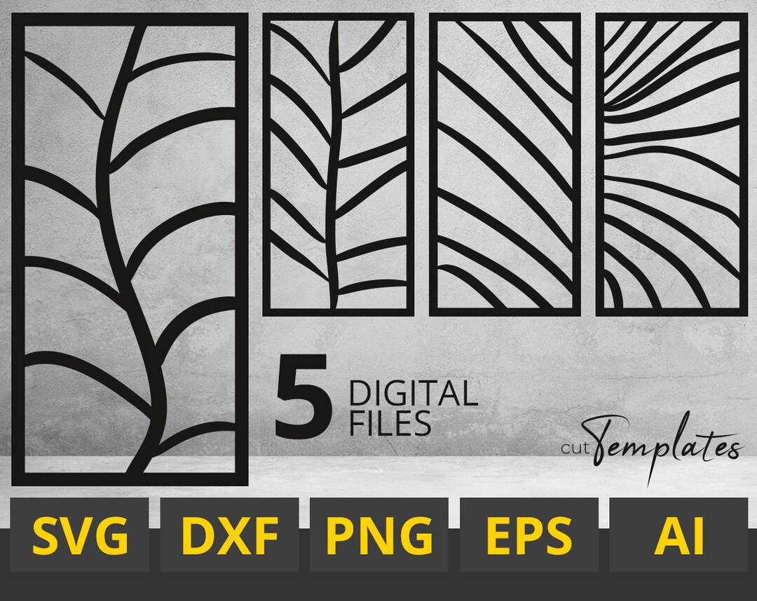 5 Svg Dxf Eps Cut Templates Digital Panel Laser Cutting, CNC Cutting ...