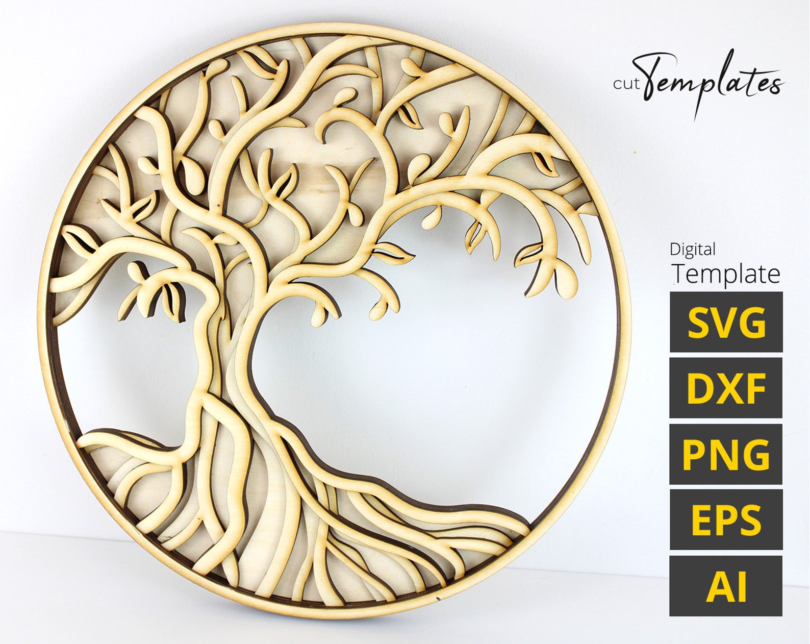 Laser Cutting Multilayer Tree of Life Vector Plans. Cut | Etsy