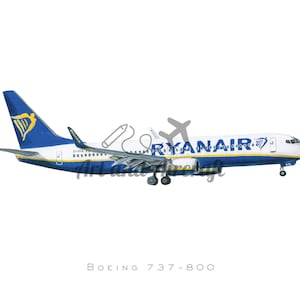 Ryanair Boeing 737 Drawing Art Print - Etsy