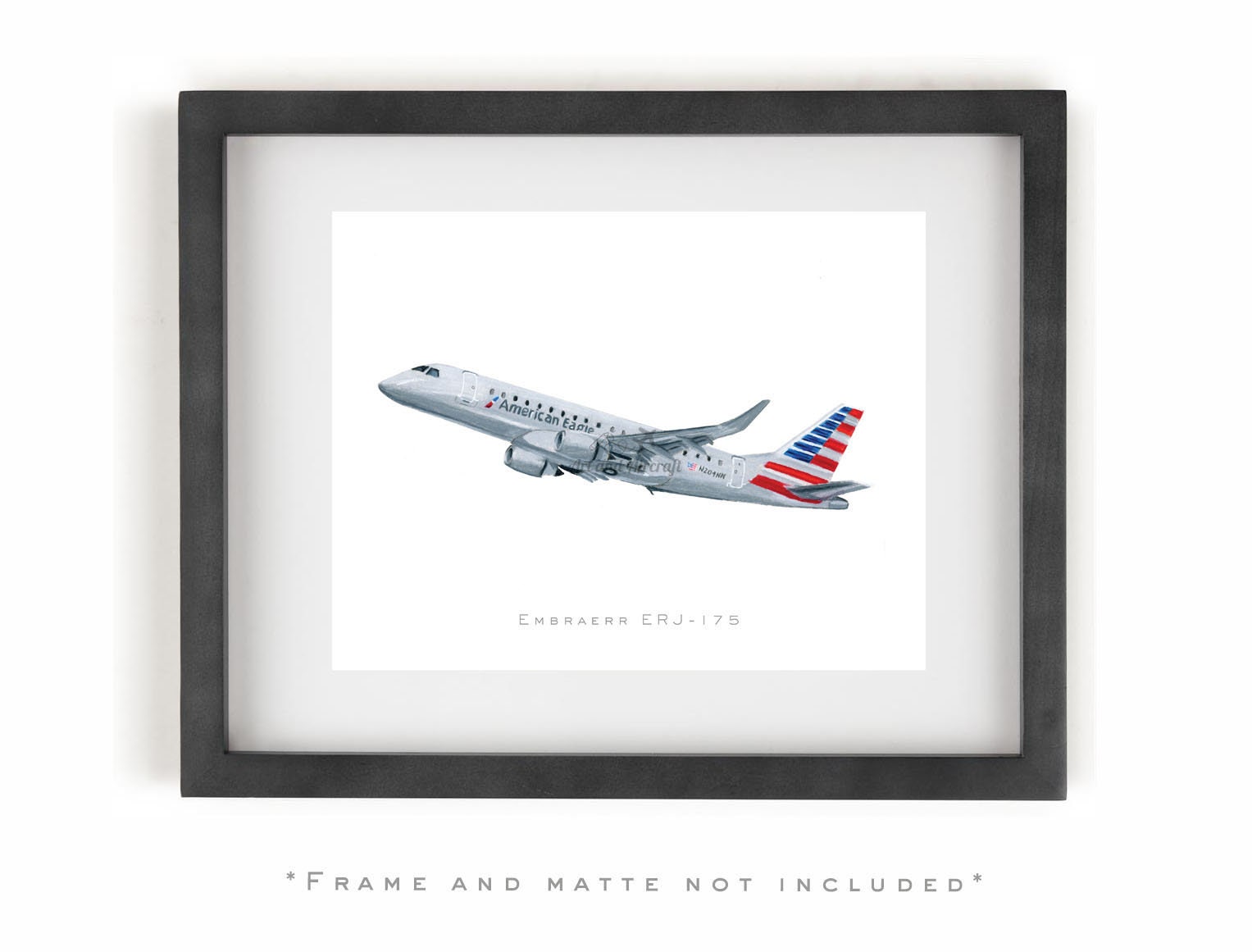 American Airlines Embraer ERJ-175 Drawing Art Print - Etsy