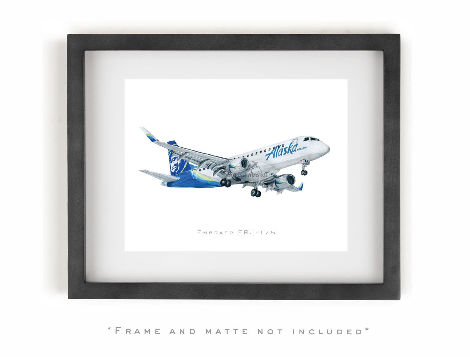Alaska Airlines Embraer ERJ-175 Drawing Art Print - Etsy