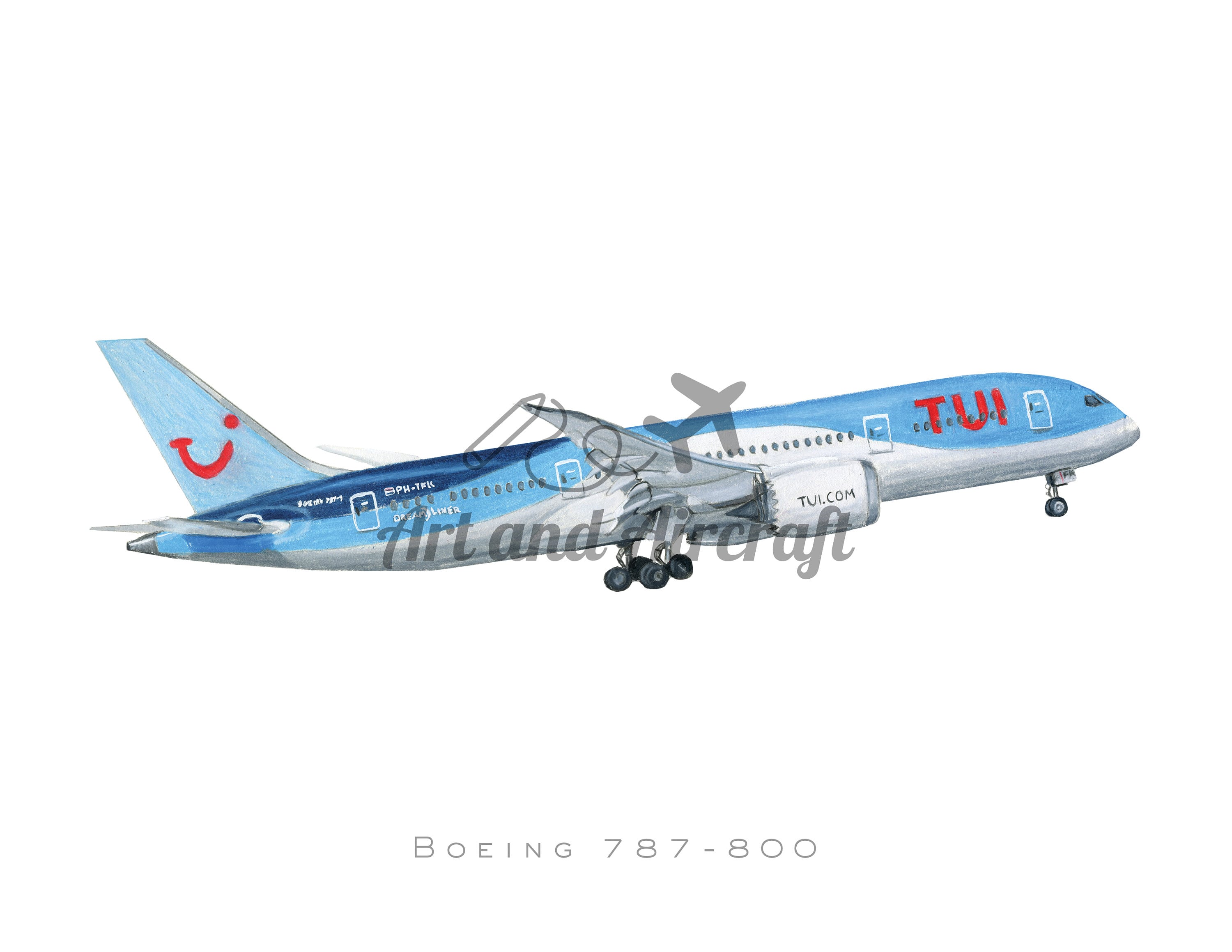 TUI Boeing 787 Drawing Art Print - Etsy Canada