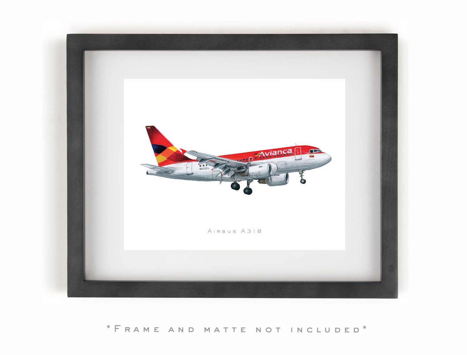Avianca Airbus A318 Drawing Art Print - Etsy