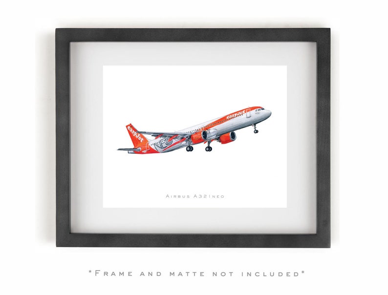 Easyjet Airbus A321 Neo Drawing Art Print - Etsy