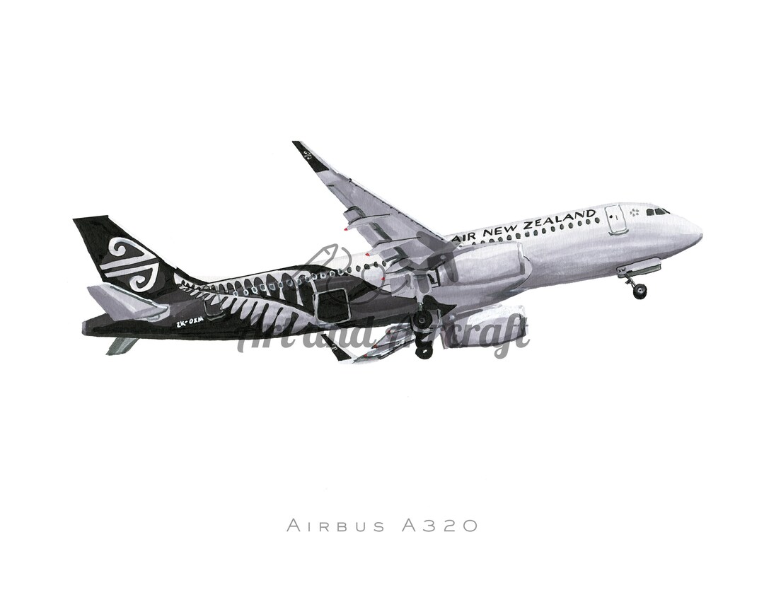 Air New Zealand Airbus A320 Drawing Art Print - Etsy