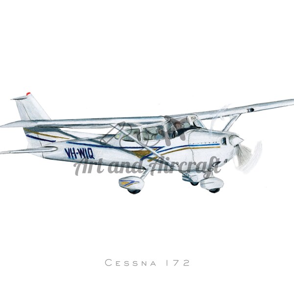 Cessna 172 Drawing - Etsy