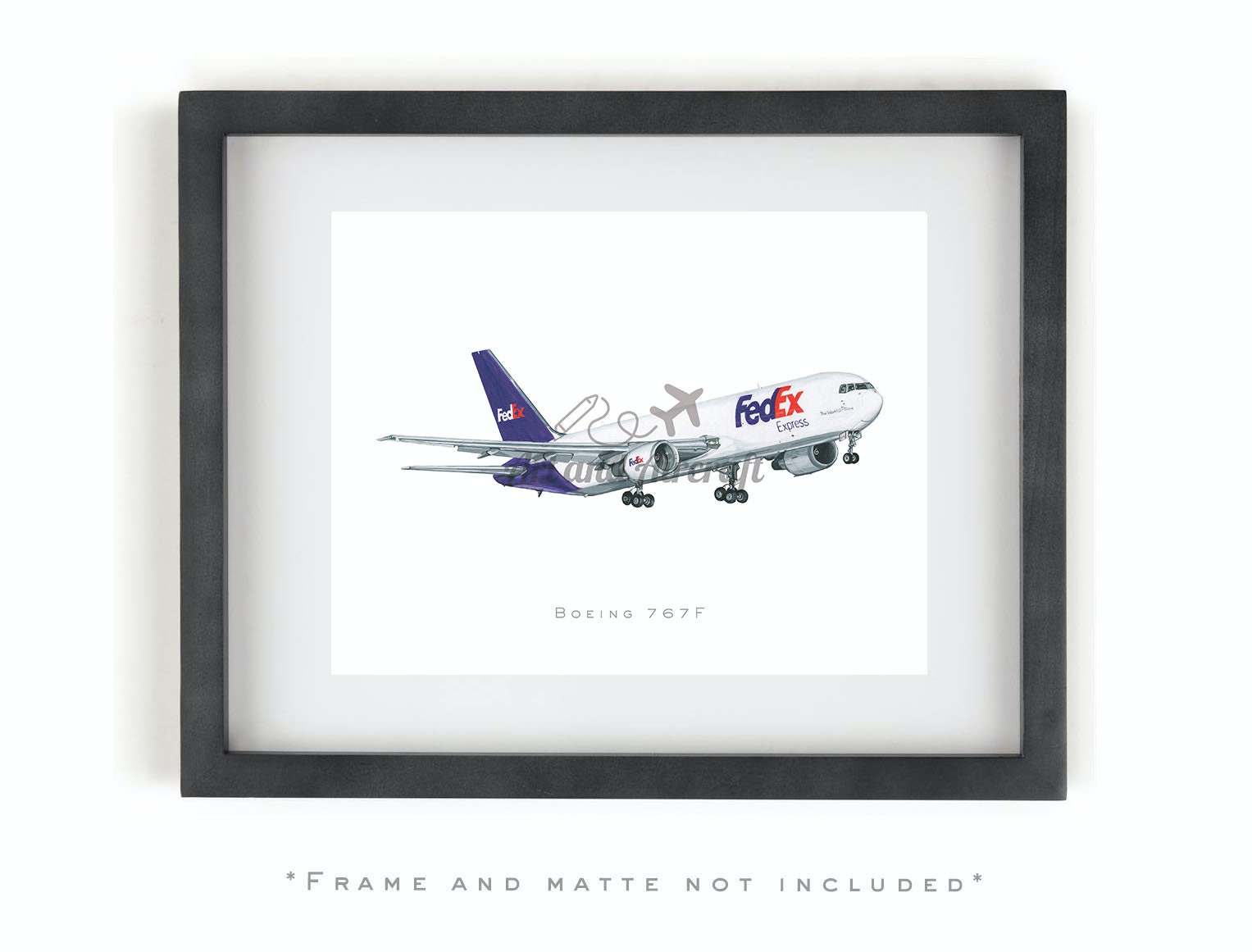 Fedex Boeing 767 Airplane Aviation Drawing Art Print - Etsy