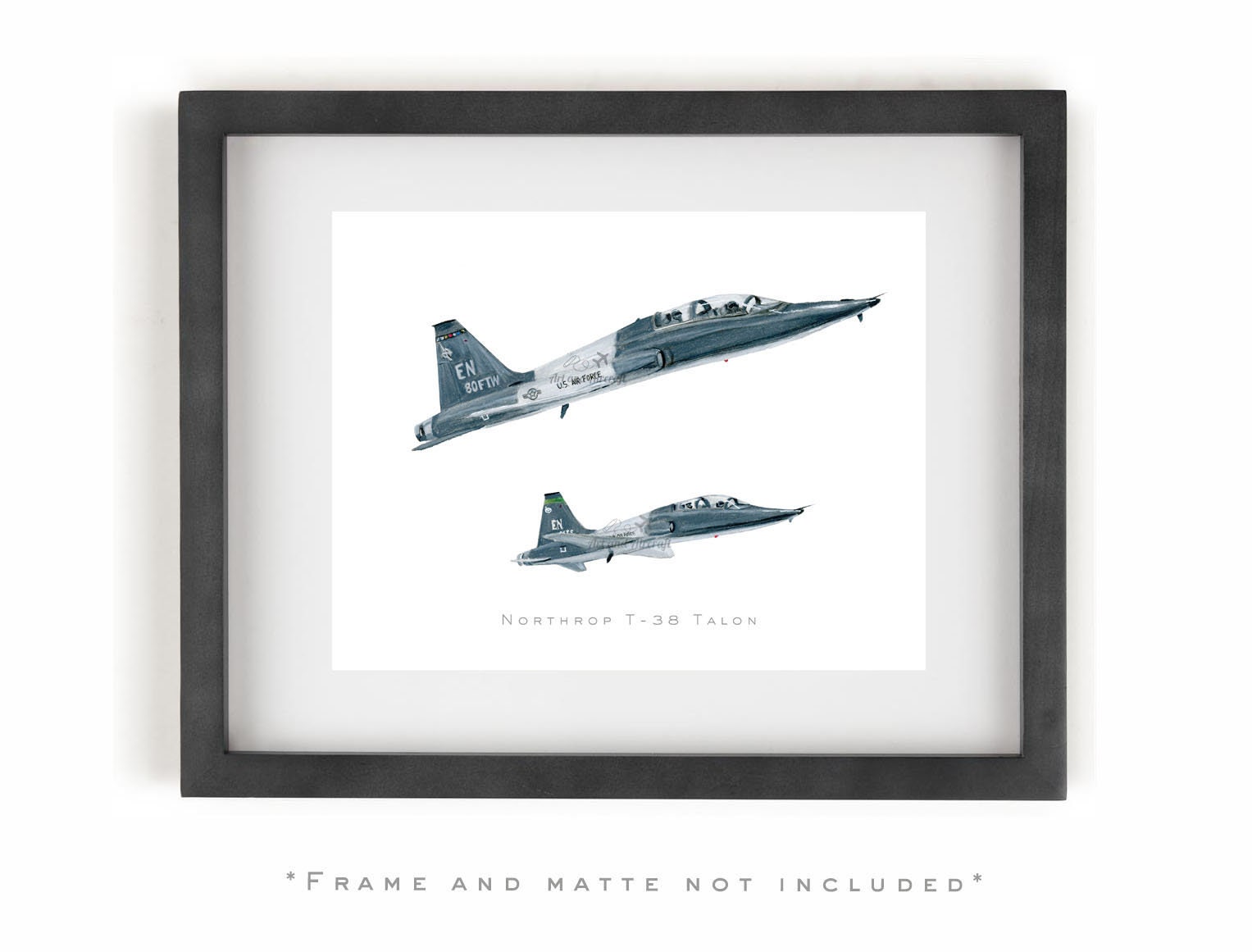 US Air Force Northrop T-38 Talon Drawing Art Print - Etsy