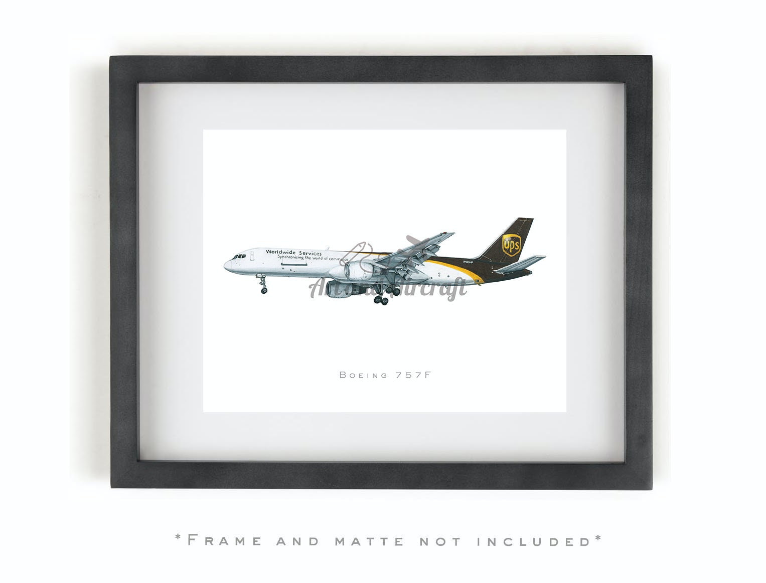 UPS Boeing 757 Drawing Art Print - Etsy