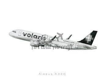 AIRBUS A320 AIRPLANE Jet, Commercial Airliner, Fly, Travel, Flight, Ink ...