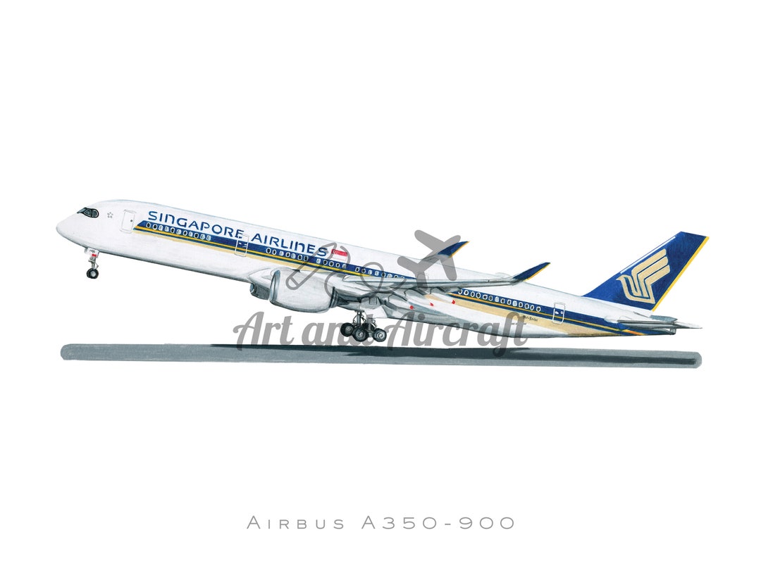 Singapore Airlines Airbus A350 Drawing Art Print - Etsy