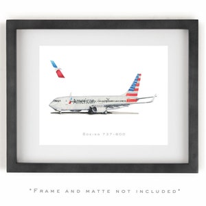 American Airlines Boeing 737 Drawing Art Print - Etsy