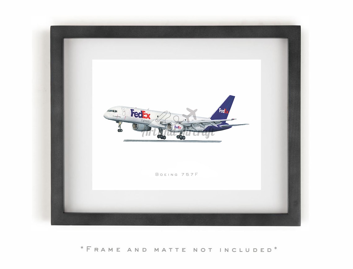 Fedex Boeing 757 Drawing Art Print - Etsy
