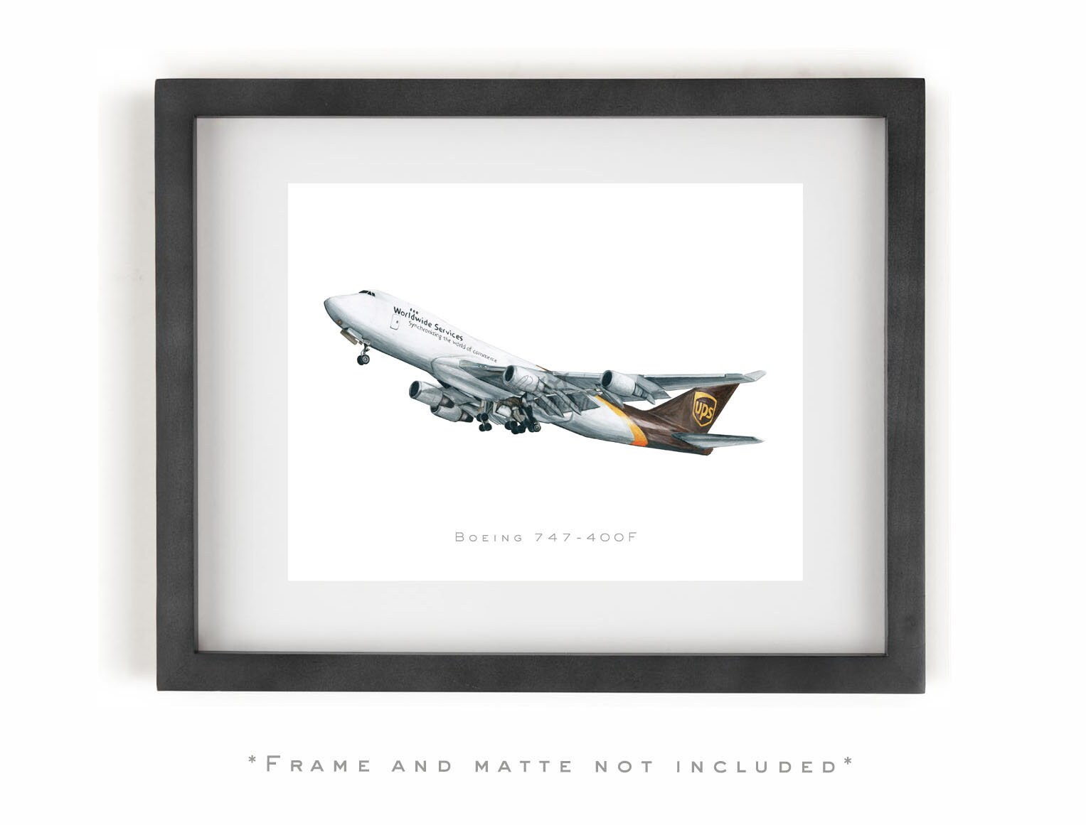 UPS Boeing 747 Drawing Art Print - Etsy