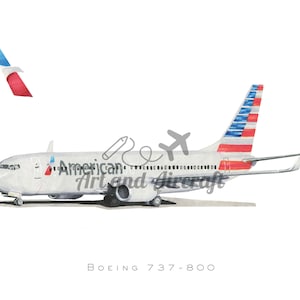 American Airlines Boeing 737 Drawing Art Print - Etsy