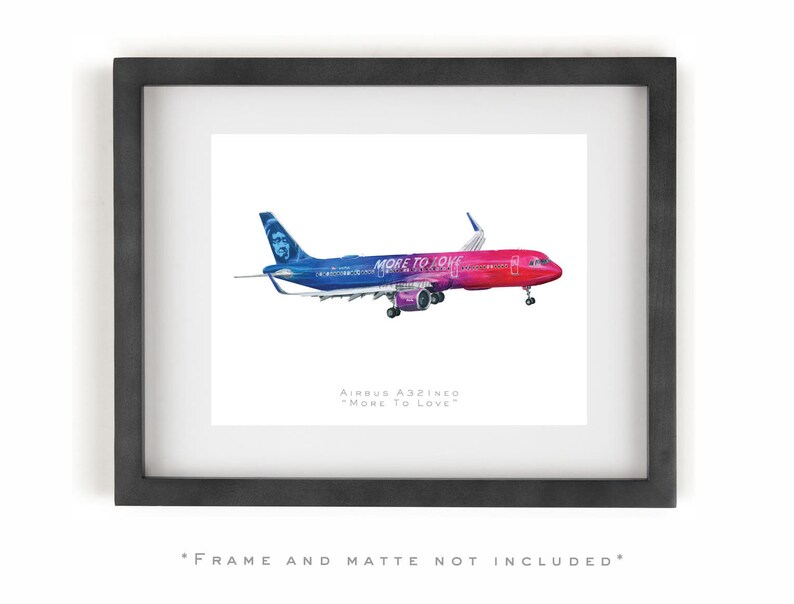 Alaska Airlines More to Love Airbus A321 Neo Drawing Art Print - Etsy