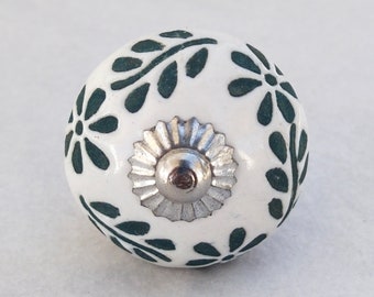 Flower Ceramic Hand Painted Knobs Drawer Pulls Cabinet - Etsy
