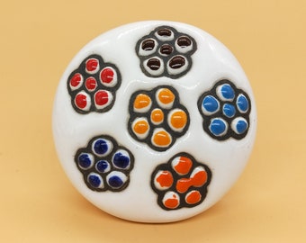 Premium Quality Multi Color on White Base Embossed Flat Head Round ...