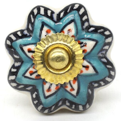 Flower Ceramic Hand Painted Knobs Drawer Pulls Cabinet - Etsy