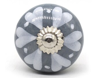 Grey & White Ceramic Knobs Kitchen Cabinet Drawer Knobs - Etsy