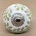 Green and White Embossed Floral Round Shape Hand Painted - Etsy