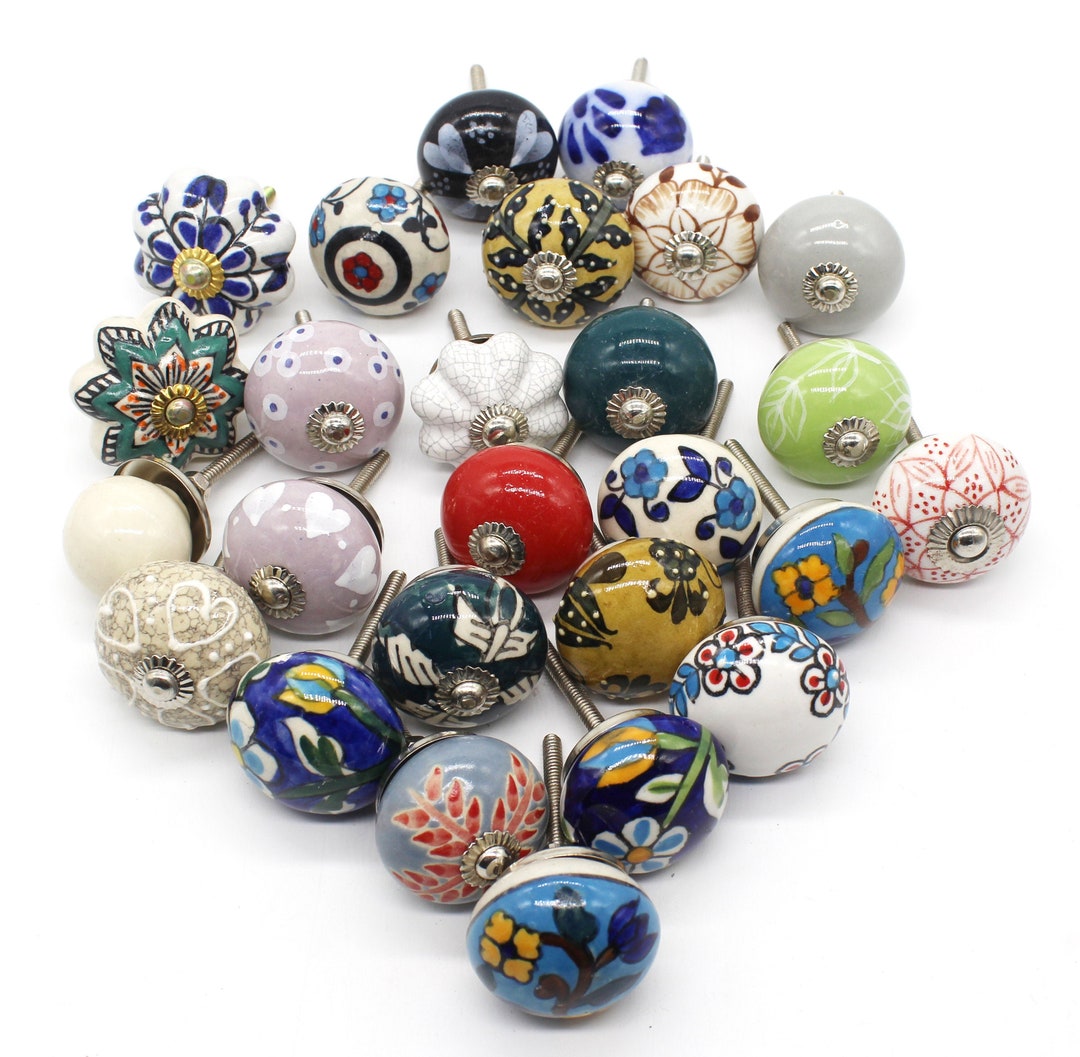 Assorted Round Shape Crater Knob, Large Multi Colour With Artistic ...