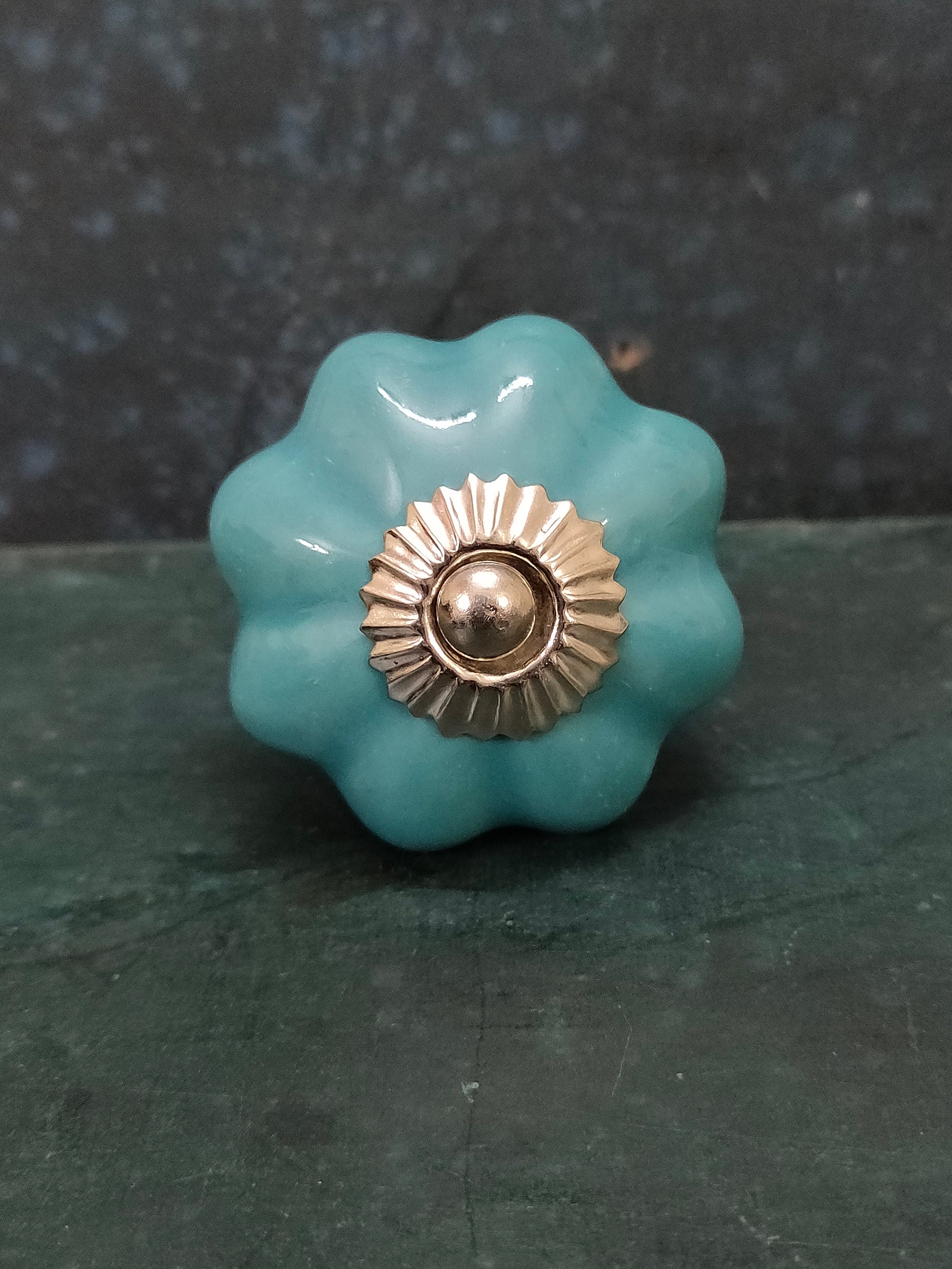 Set of 6 Beautiful Flower Ceramic Hand Painted Knobs Colorful | Etsy