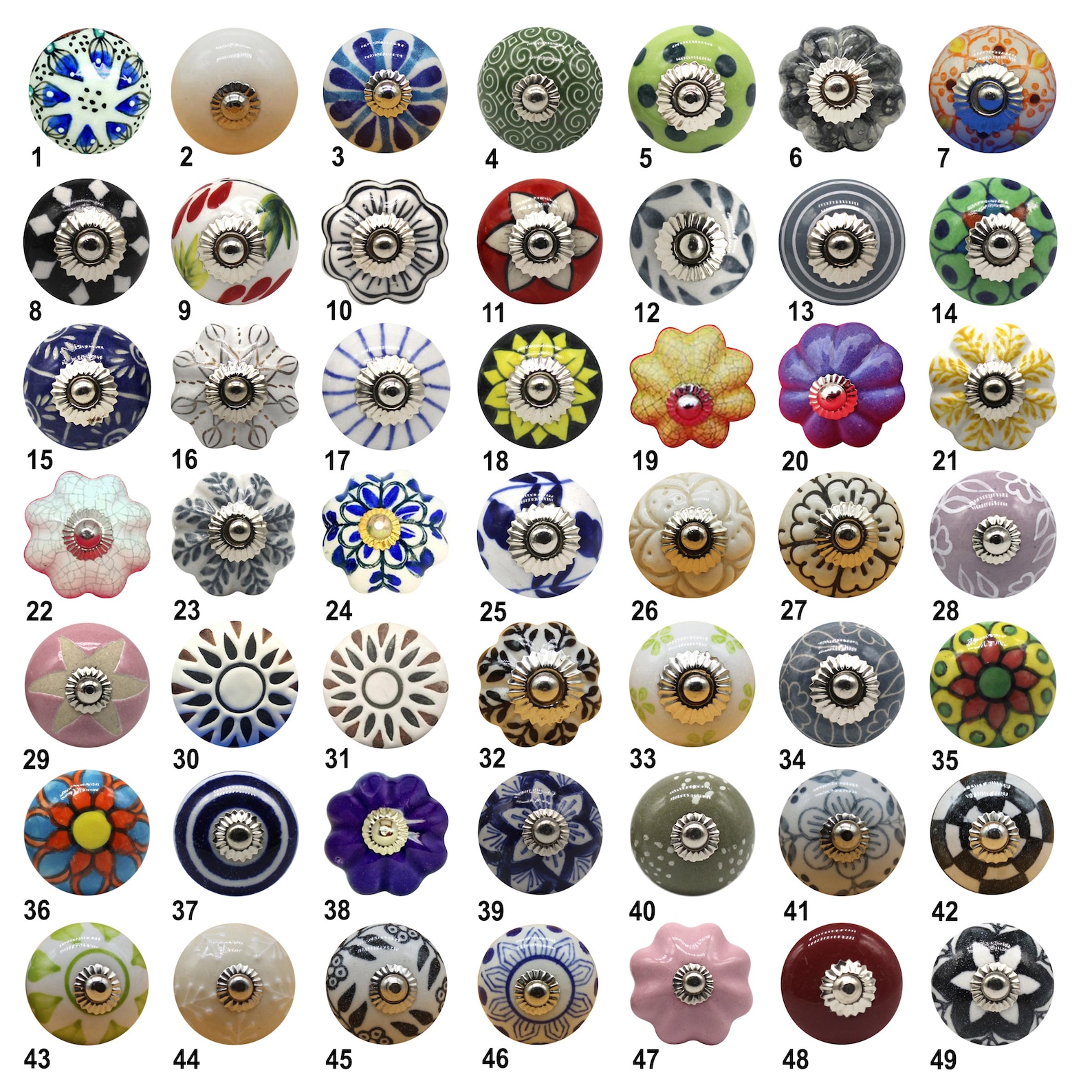 Unique Style Hand Painted Ceramic Knobs / Drawer Pulls/ Furniture. Door ...