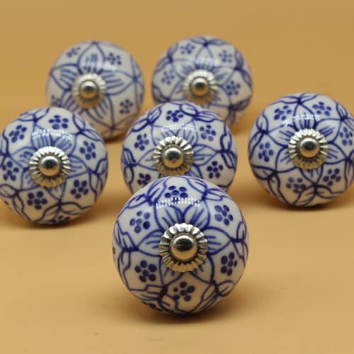 Blue & White Ceramic Knobs Kitchen Cabinet Drawer Knobs - Etsy