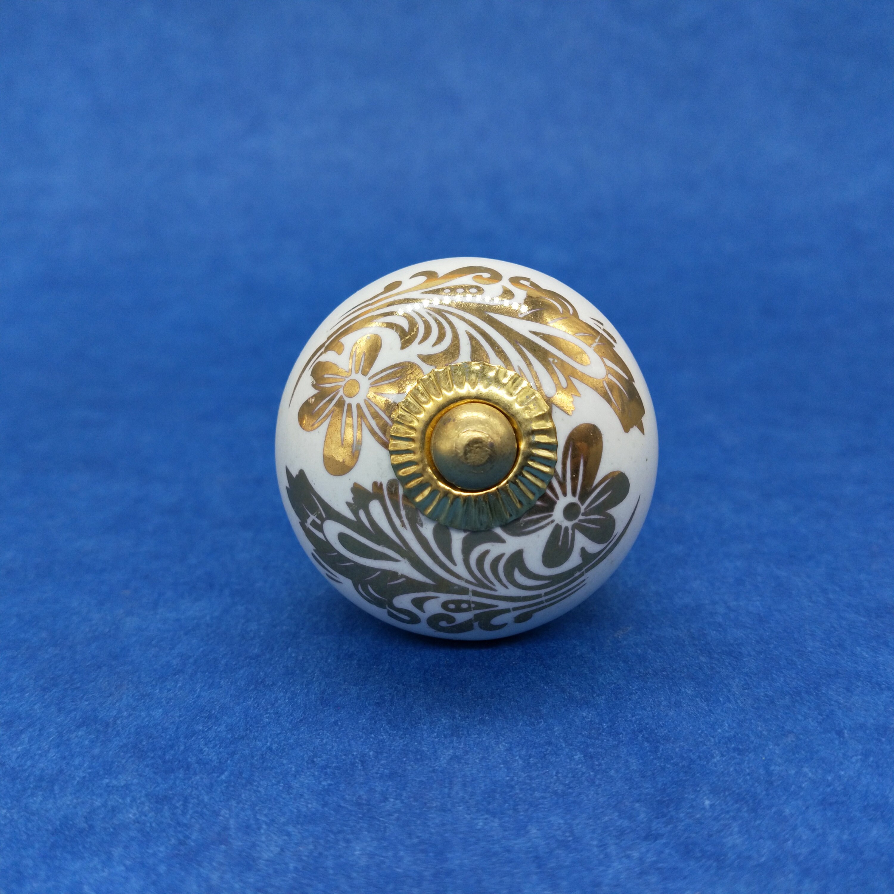 Premium Quality White and Golden Round Shape Ceramic Knobs for | Etsy