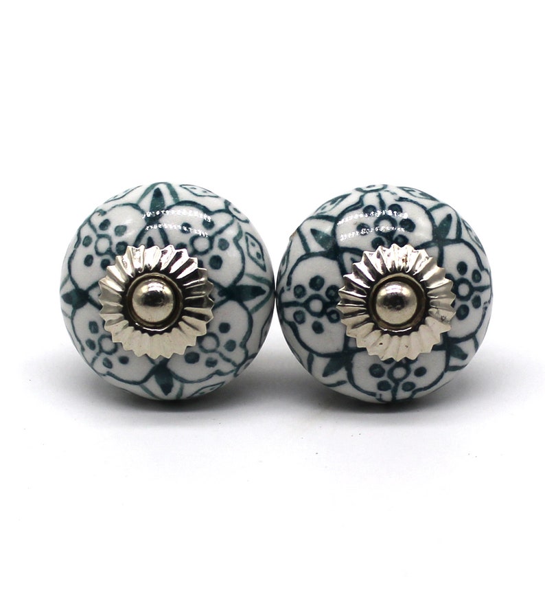 Round Ceramic Hand Painted Knobs Drawer Pulls Cabinet Knobs - Etsy