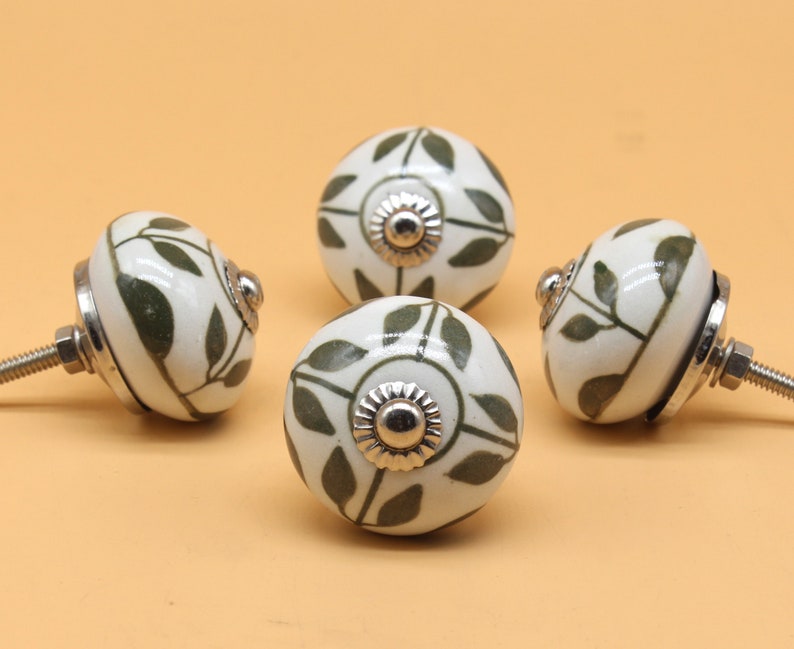 Brilliantly Hand Painted Ceramic Knobs / Ceramic Drawer Pulls / Cabinet ...