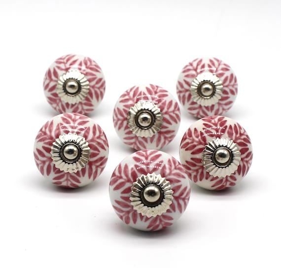 Round Ceramic Hand Painted Knobs Drawer Pulls Cabinet Knobs - Etsy