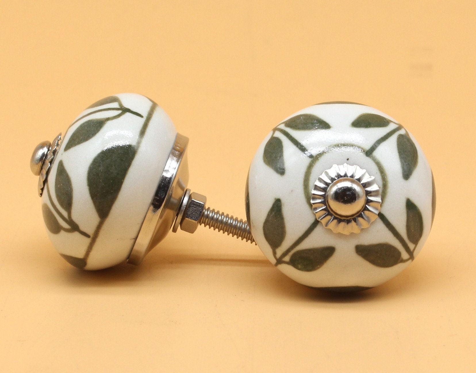 Brilliantly Hand Painted Ceramic Knobs / Ceramic Drawer Pulls / Cabinet ...