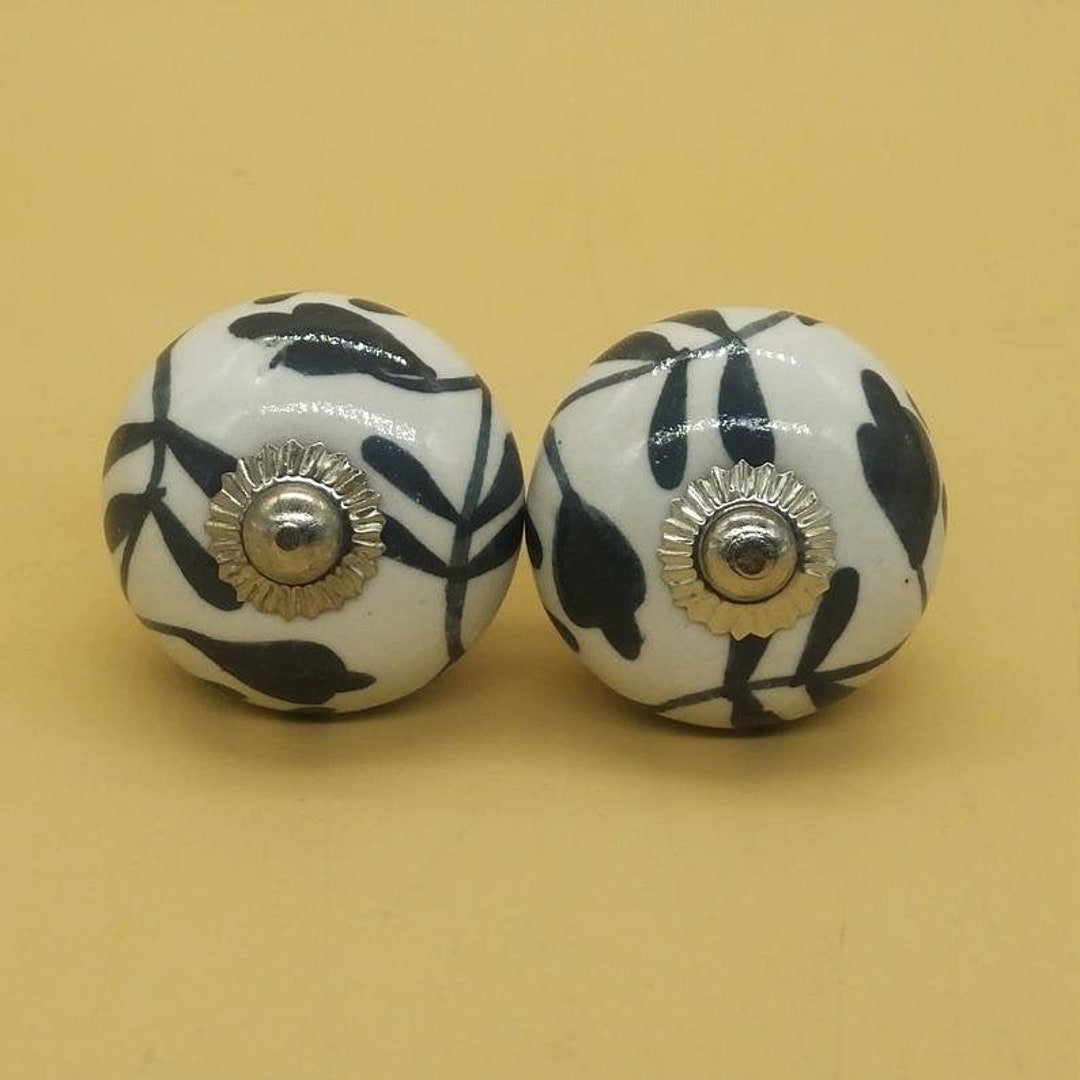 Brilliantly Hand Painted Ceramic Knobs / Ceramic Drawer Pulls / Cabinet ...