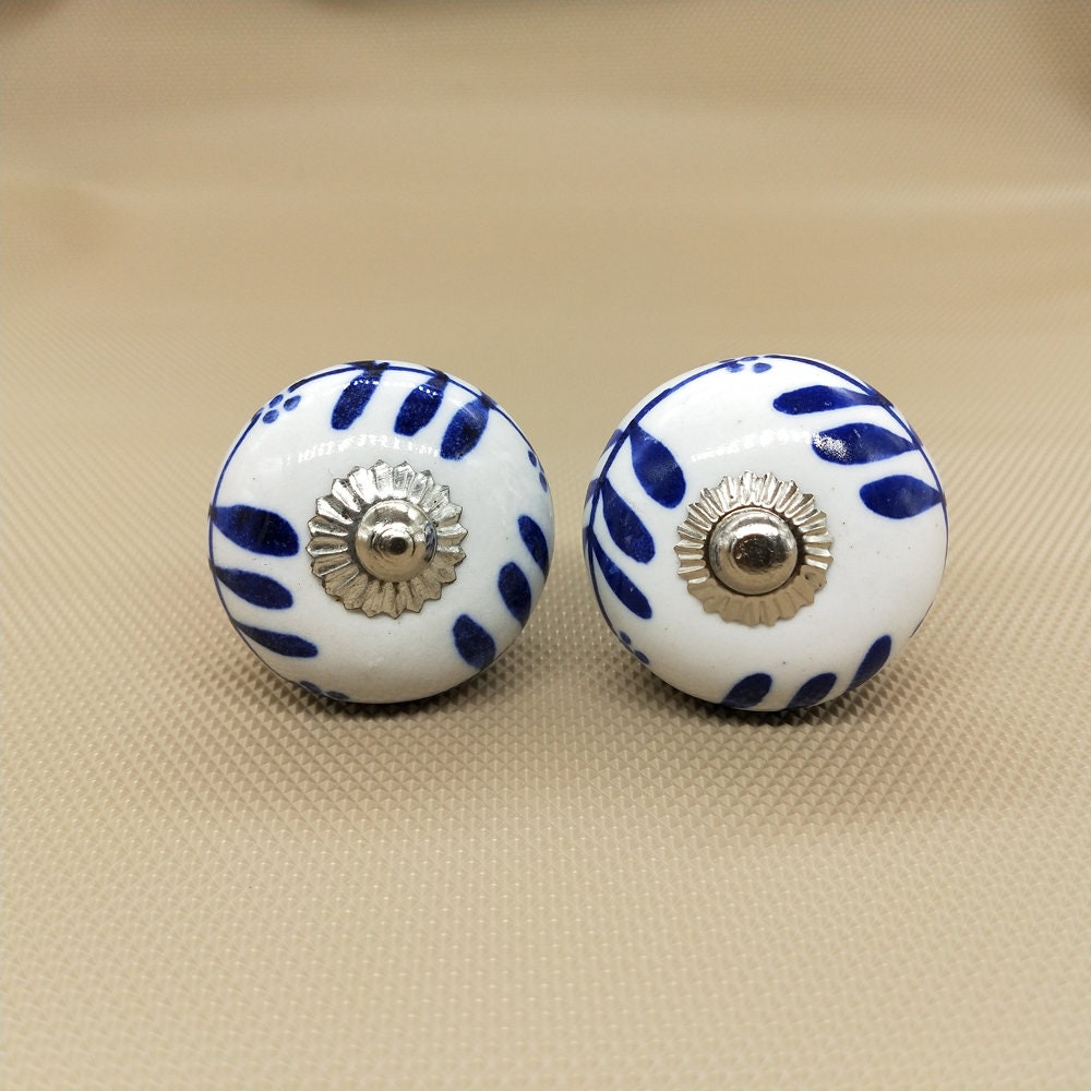 Brilliantly Hand Painted Ceramic Knobs / Ceramic Drawer Pulls / Cabinet ...