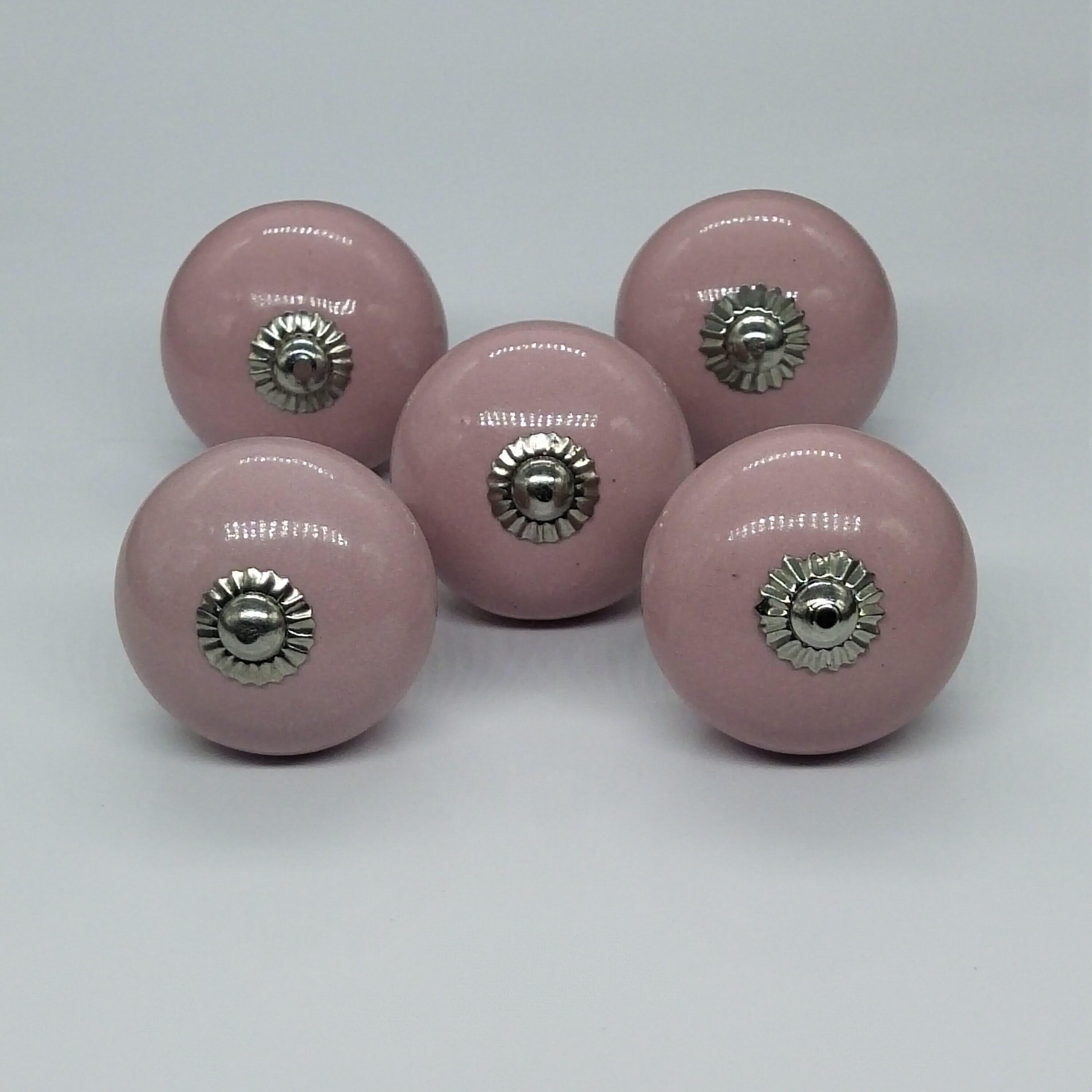 Pink Hand Painted Round Shape Ceramic knobs / Ceramic Drawer | Etsy