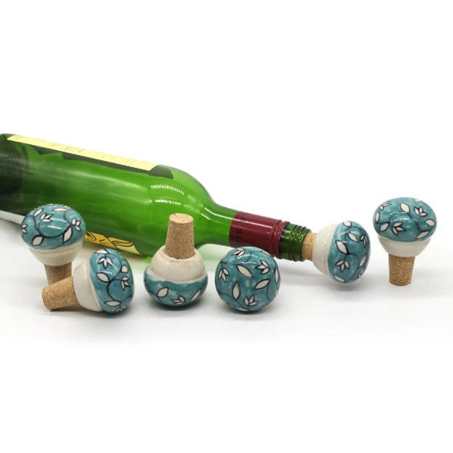Specially Picked Hand Painted Ceramic Bottle Stoppers / Ceramic Cork ...